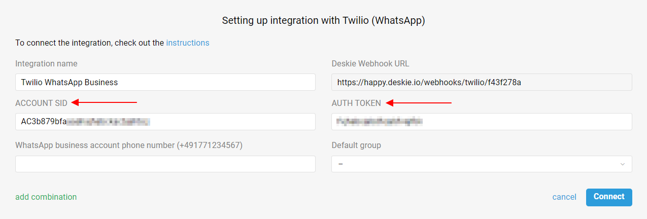 Integration with Twilio (WhatsApp)