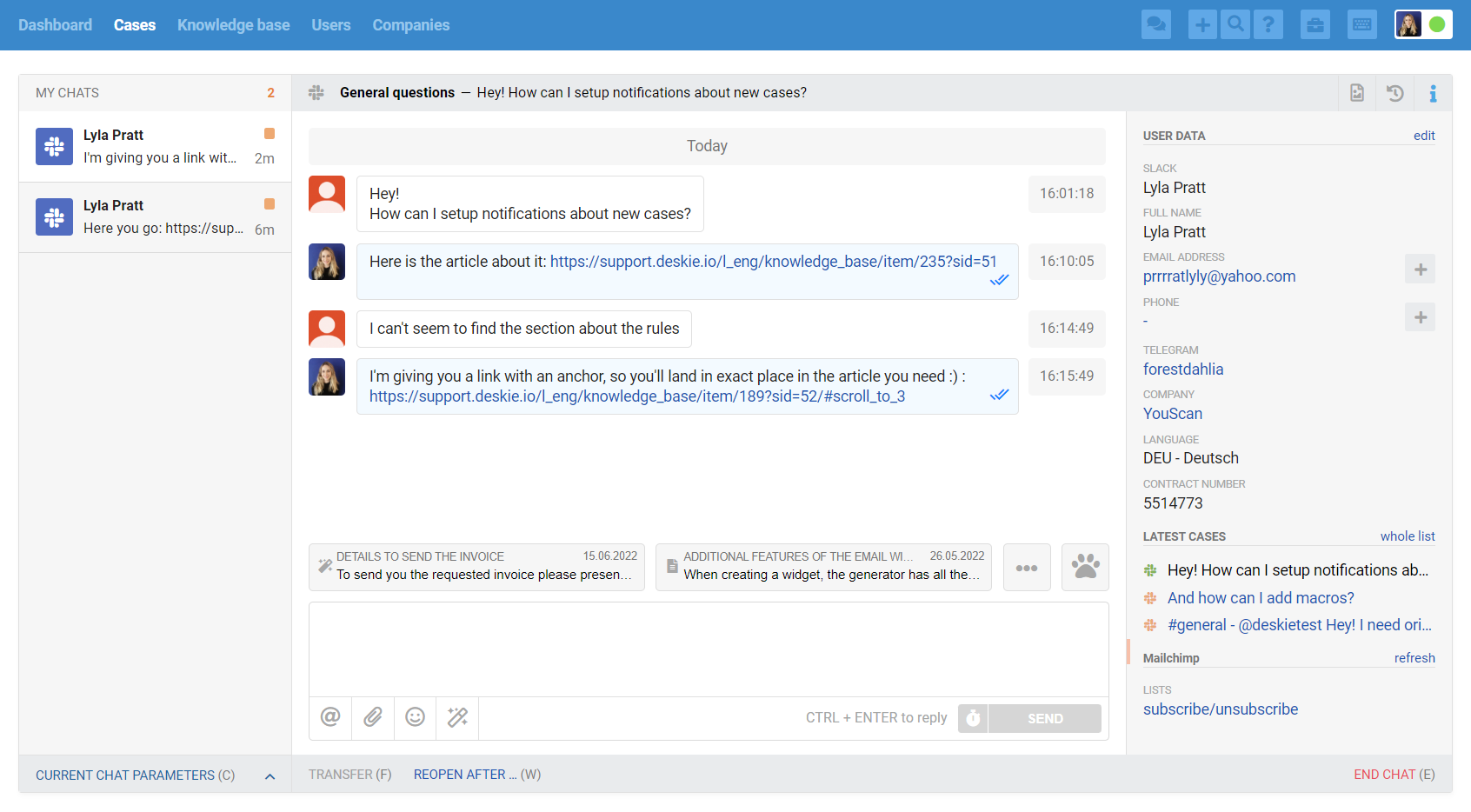 Managing Slack and Mattermost threads